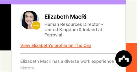 Elizabeth Macri Human Resources Director United Kingdom And Ireland At Ferrovial The Org