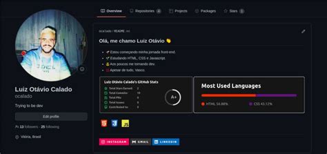 Luiz Otávio Calado On Linkedin Github Html Css Javascript