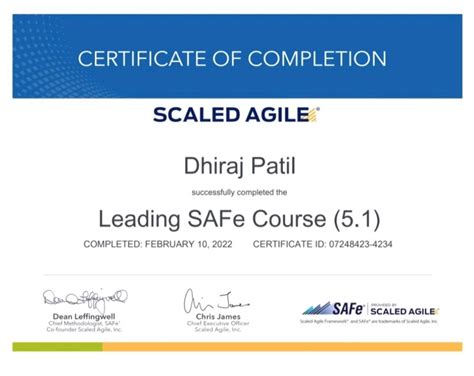 Dhiraj Patil On Linkedin Im Happy To Share That Ive Obtained A New Certification Leading Safe