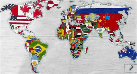 World Map Atlas Flag World Map With Flags Vectors And Illustrations For