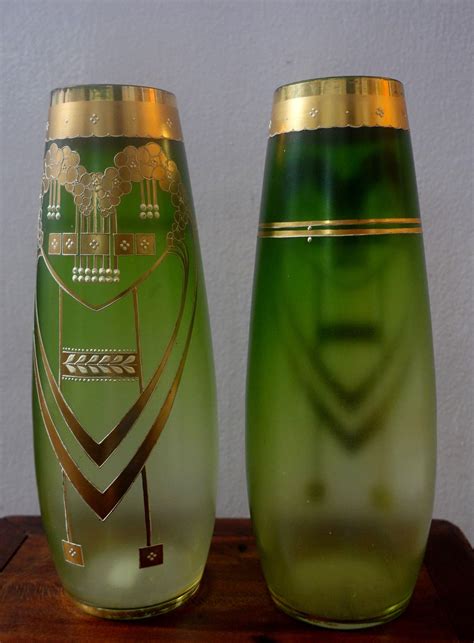 Art Nouveau Enameled And Gilt Art Glass Vases For Sale At 1stdibs