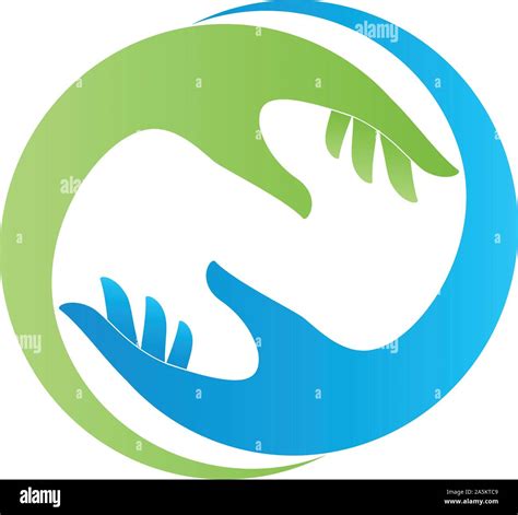 Two Hands Physiotherapy Alternative Practitioner Logo Stock Vector