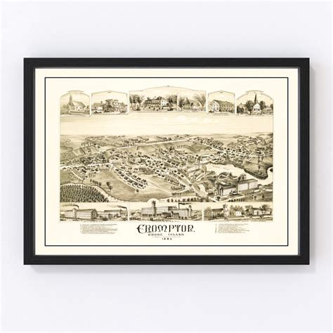 Crompton Map 1889 Old Map Of Crompton Rhode Island Art Vintage Print