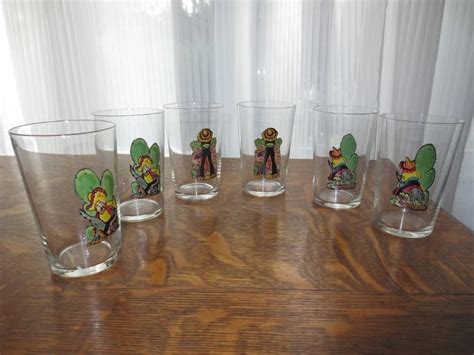 Vintage Naughty Collectible Drinking Glasses Set Of 6 1960s Haute Juice