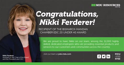 Ferderer Incluido En La Lista 20 Menores De 40 De La Cámara Bismarck Mandan Edc Mdu