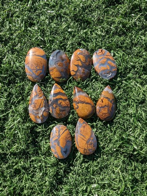 Timor Plume Agate Cabochon Indonesia Timor Agate Medium Oval Cabouchon High Quality And