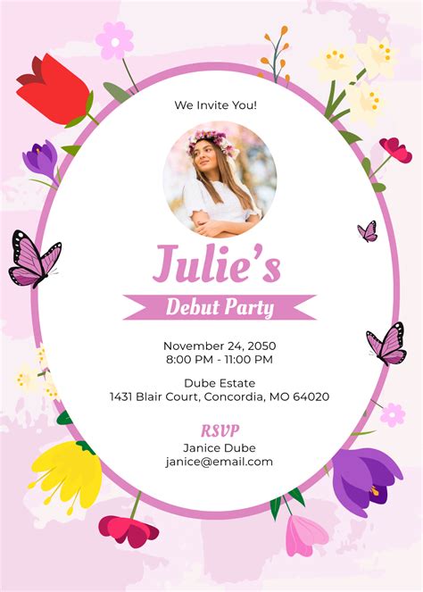 10 Classic Debut Invitation Card Templates Free Premium Templates