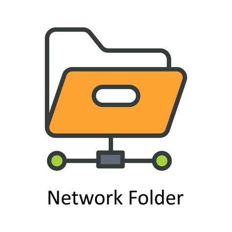 Network Folder Vector Fill Outline Icon Design Illustration User