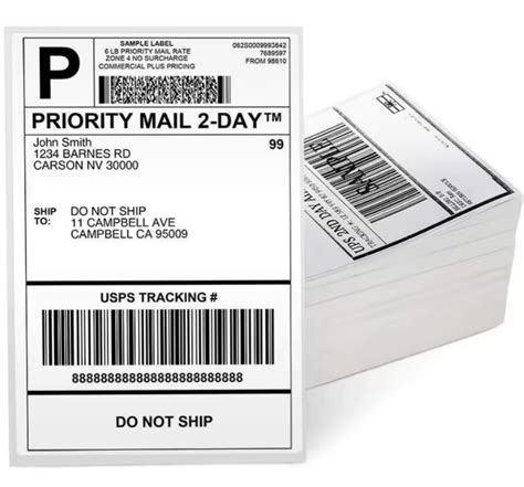 Thermal Printer Packaging Labels 4x6 Fanfold Shipping Barcode Packaging Thermal Label Sticker