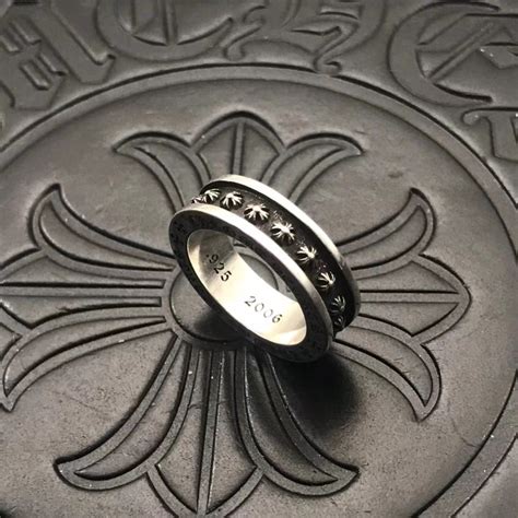 Chrome Hearts Sterling Silver 925 Mini Plus Cross Flower Ring Vintage