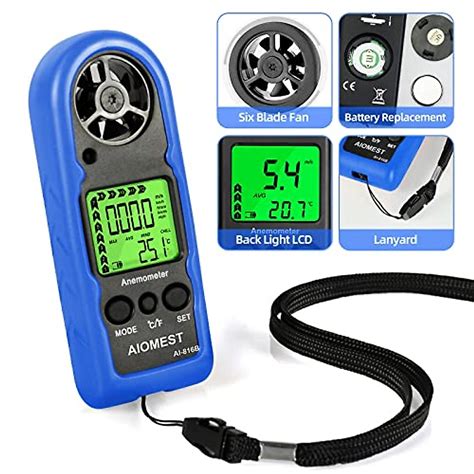 Digital Anemometer Mini Handheld Wind Speed Gauge Measuring Air Flow