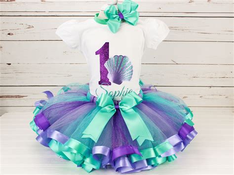 Mermaid Birthday Tutu Outfit Under The Sea Ribbon Trimmed Tutu Mermaid