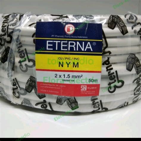 Jual Kabel Eterna Nym 2×15 Kabel Listrik Eterna Nym 2×15 50mroll