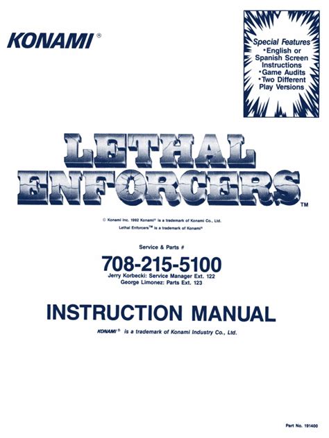 Lethal Enforcers Us Manual Schematics Pdf