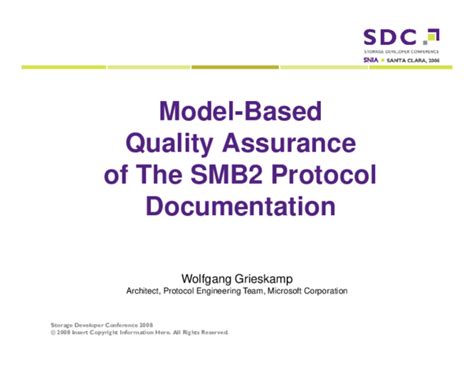 Pdf Model Based Quality Assurance Of The Smb2 Protocol Documentation