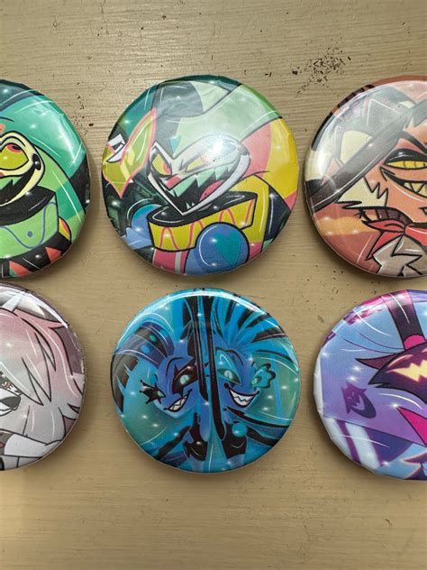 Helluva Boss Pins Buttons Beelzebub Chaz Lona Fizzirolli Stolas Blitzo