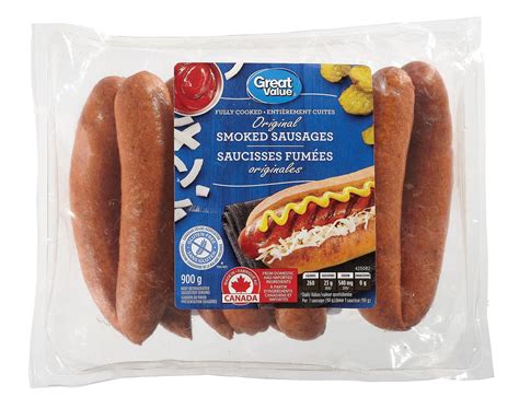 Great Value Original Smoked Sausages 900 G Walmart Ca