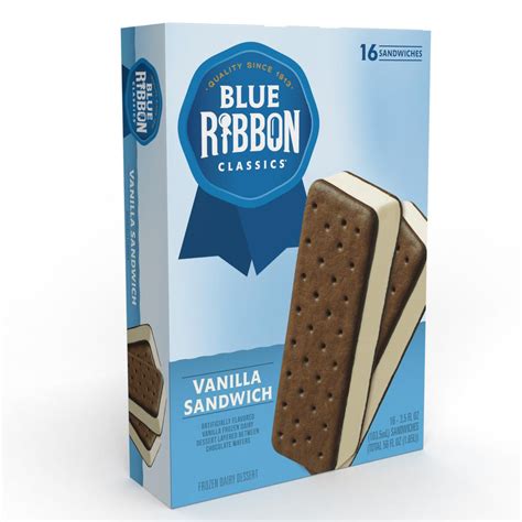 Blue Ribbon Classic Vanilla Sandwich Ice Cream 16 Units 99 G 3 5 Oz
