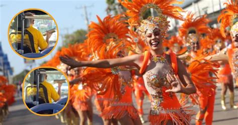 En La Previa Del Carnaval Conductor De Bus En Barranquilla Se Animó A
