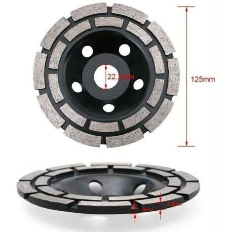 Disque Diamant Diamant à Meuler Béton 125 X 22 2 Mm Double Rangée
