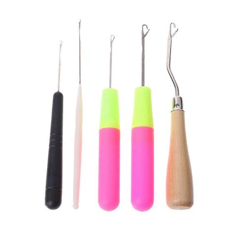 5pcsset Plastic Crochet Needle Braiding For Latch Hook Weaving Hair Dreadlock C Fruugo Uk