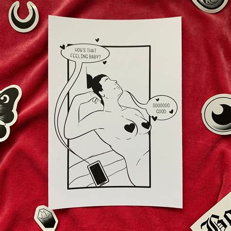Phone Sex Art Print Colouring Page Bdsm 5x7 Matte Paper Etsy