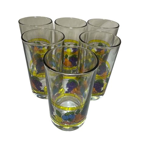 6 Fruit Glasses Italy Made