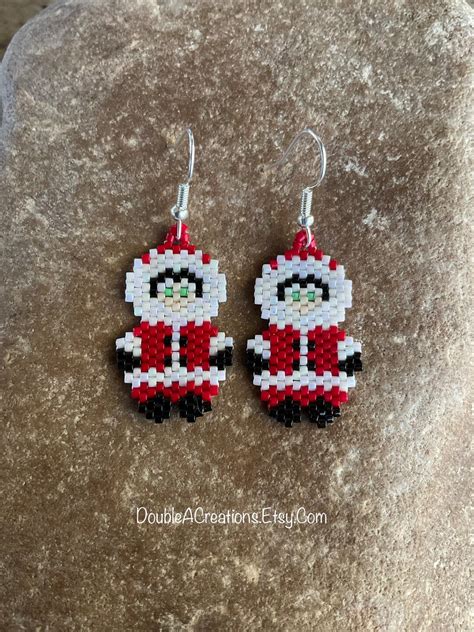 Red Eskimo Beaded Earrings Etsy