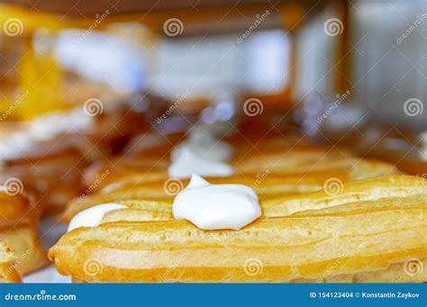 Classic Pastry Eclair In The Bakery Traditional Eclair Pound Cakes With Condensed Milk And