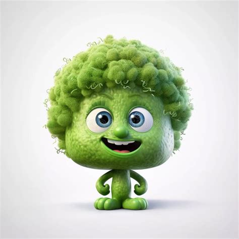 Cute Broccoli Happy Cartoon Character Stock Illustration Illustration