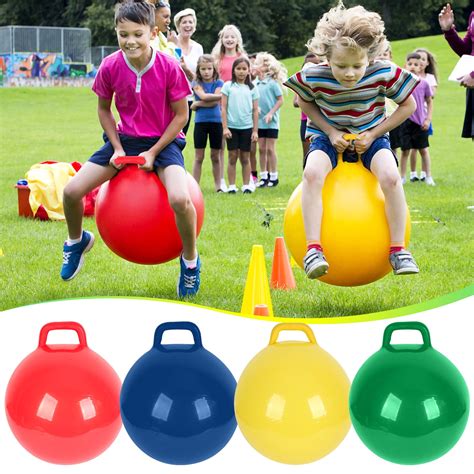 Bouncing Hopper Ball With Handle Inflatable Bouncing Hoppity Hop Toys