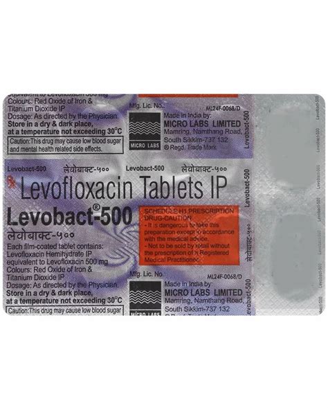 Levobact 500 Tablet At ₹ 100strip Levofloxacin Tablets In Surat Id
