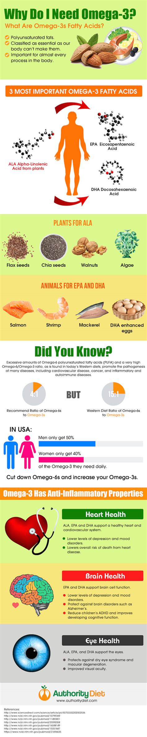 The 3 Most Important Omega 3 Fatty Acids Infographic