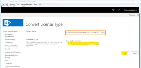 steps to upgrade sharepoint 2019 license key
