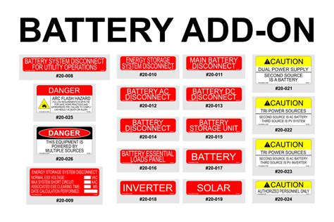 Nec 2020 Battery Label Pack 18 Qty Solar Labels Fcdlabels