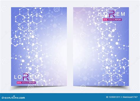 Scientific Brochure Design Template Vector Flyer Layout Molecular
