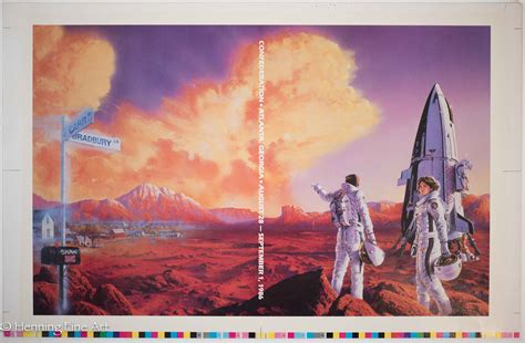 Ray Bradbury The Martian Chronicles Fantasy Illustration Book Cover