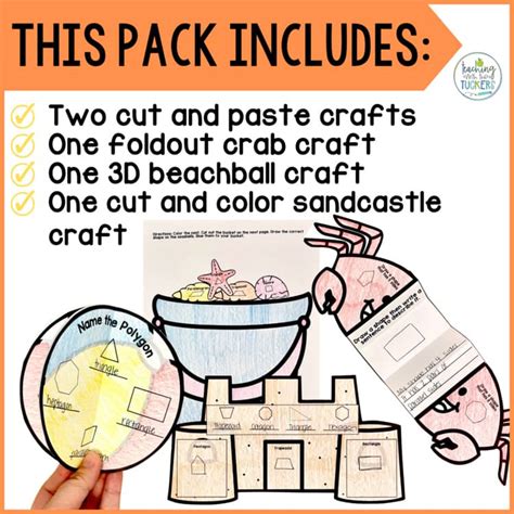 Summer Third Grade Geometry Crafts Math Review Polygons Quadrilaterals