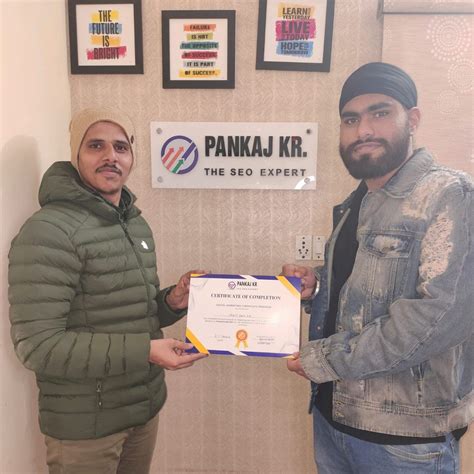 Institute Certificate Gallery Pankaj Kumar Seo