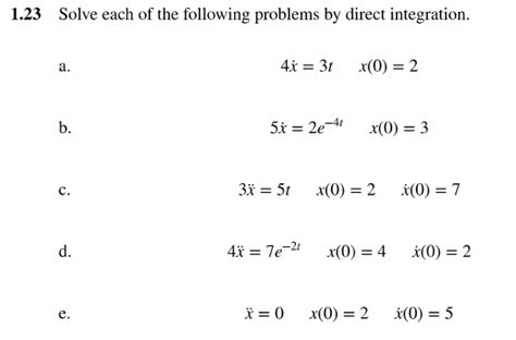 solved 23 solve each of the following problems by direct