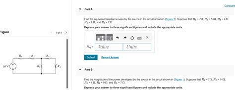 Solved Part A Find The Equivalent Resistance Seen By The Source In The 1 Answer