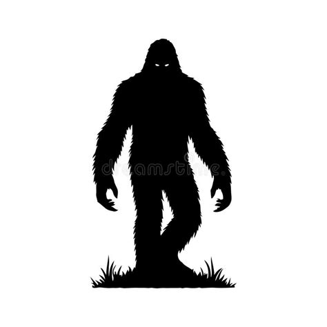 Sasquatch Silhouettes Isolated On A White Background Vector Illustration Stock Illustration