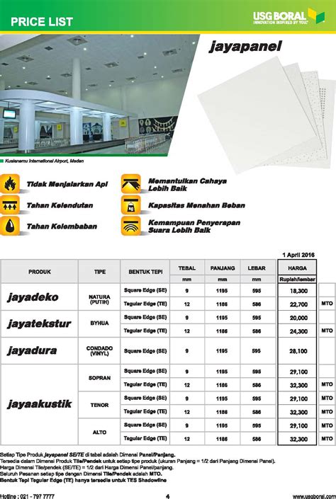 Daftar Harga Gypsum Jayaboard Dan Accessories Di Malang Distributor