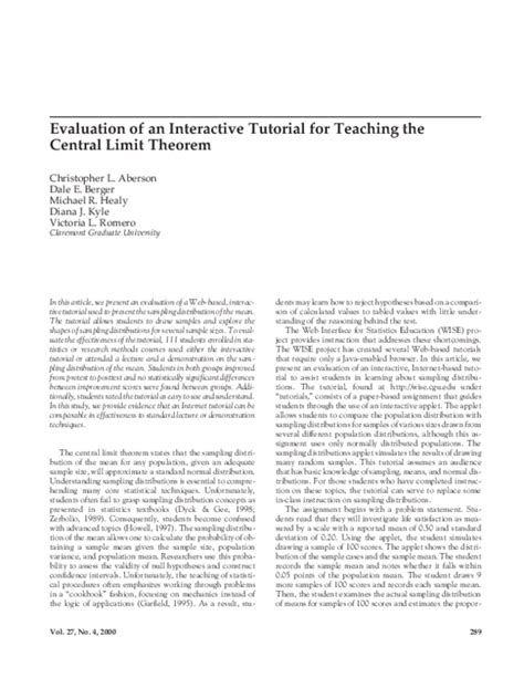 Pdf Evaluation Of An Interactive Tutorial For Teaching Hypothesis Testing Concepts