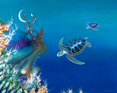 The Twin Turtles Of Oceania Painting By Lee Pantas Fine Art America