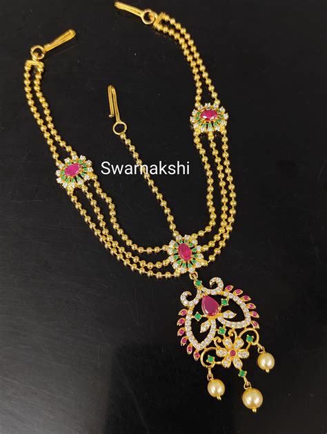 1 Gram Gold Damini Style Maangtikka Matha Patti Swarnakshi Jewels