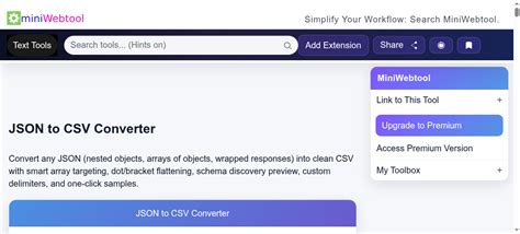 Json To Csv Converter Flatten Nested Json Arrays Into Tabular Csv Online