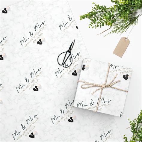 Personalized Wedding T Wrap Wedding Wrapping Paper Bride Etsy