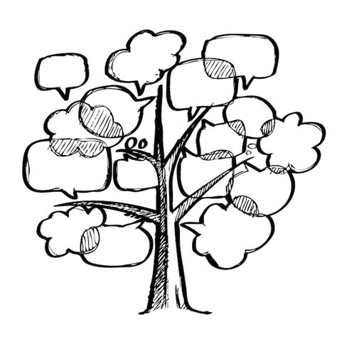 Premium Vector Speech Bubbles Sketch Tree