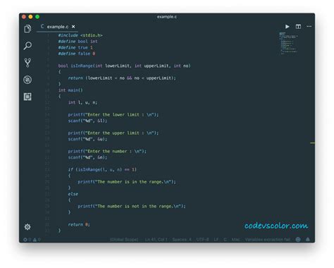 C Program To Check If A Number Is In A Range With One Line Codevscolor